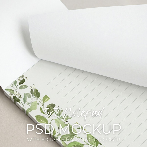 5x7 Notepad Mock Up - Etsy