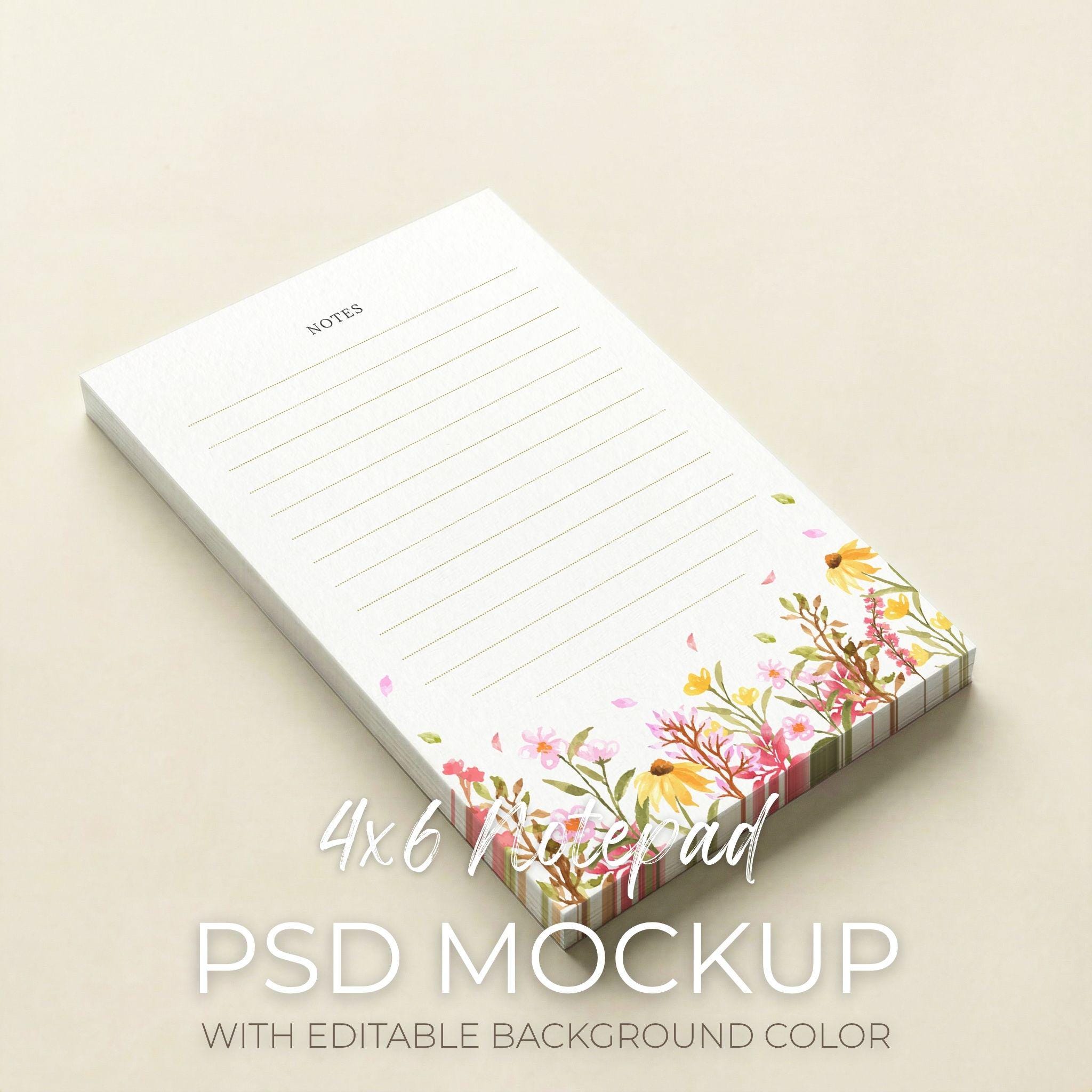4x6 Notepad Mockup, Vertical Planner Mock Up, Paper Pad Stationary Mock ...