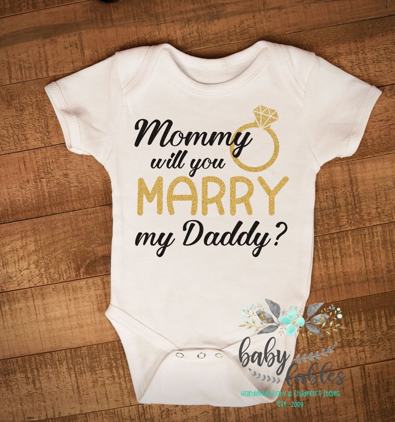 Mommy Will You Marry My Daddy Bodysuit Gold And Black Glitter Etsy