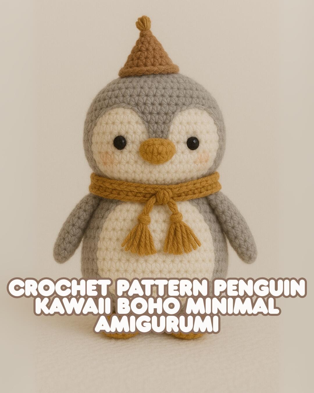 Kawaii Boho Penguin Amigurumi PDF Pattern – Crochet Plush Tutorial With ...