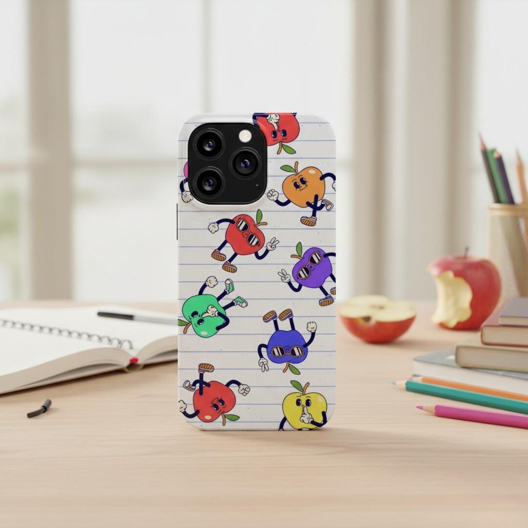 90s Groovy Retro Apple Phone Case for iPhone 17 | Cute Apple Cartoon ...