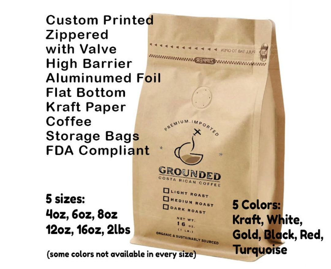 Custom Coffee Bag, Custom Printed Bag, Coffee Gift, Logo Coffee Bag ...