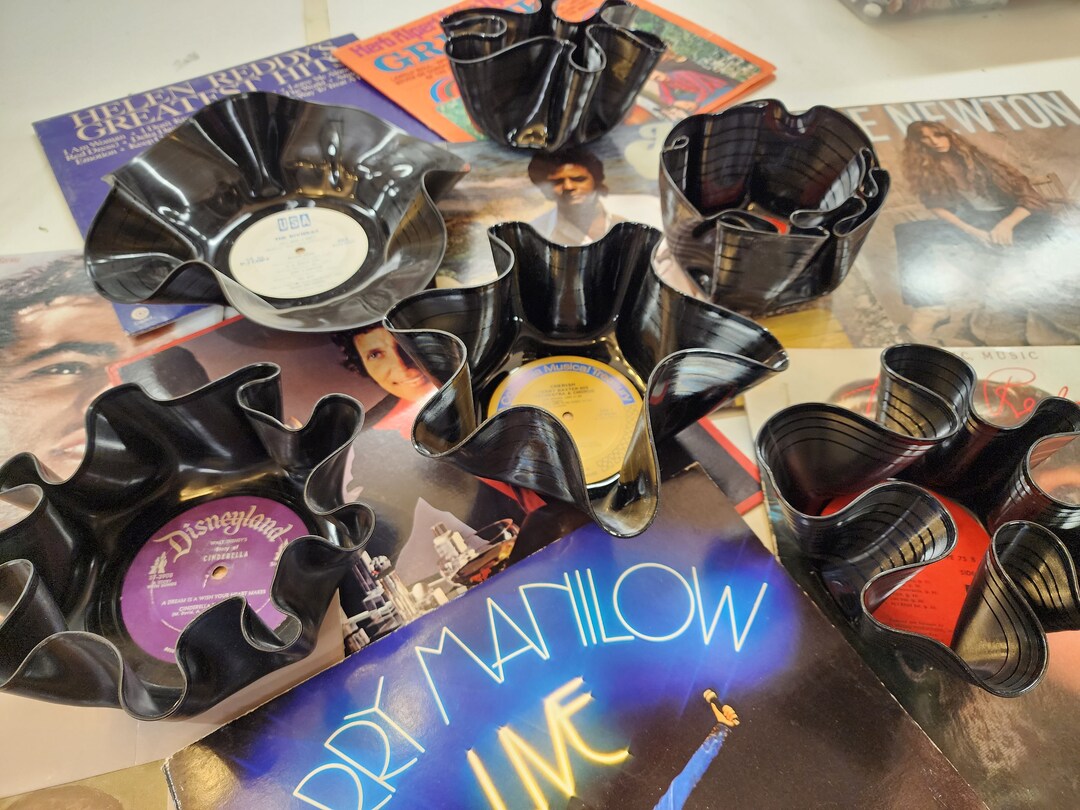 Vintage Handmade Vinyl Record Bowl - You Pick Album and Style, Vinyl ...