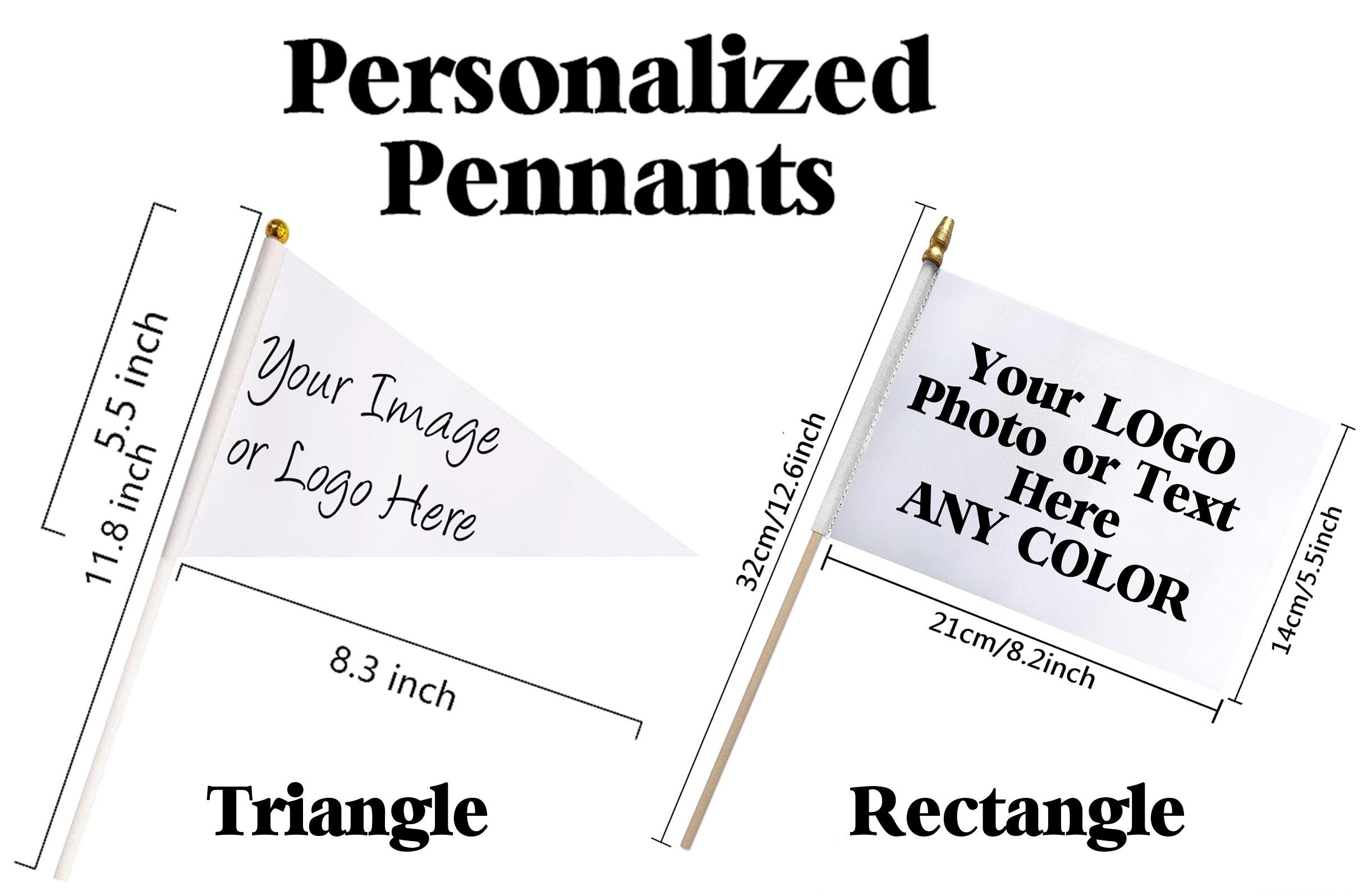 Lots of 5, 25, 100 or 200 Custom Pennants, Pennant Decor, Custom Flags ...