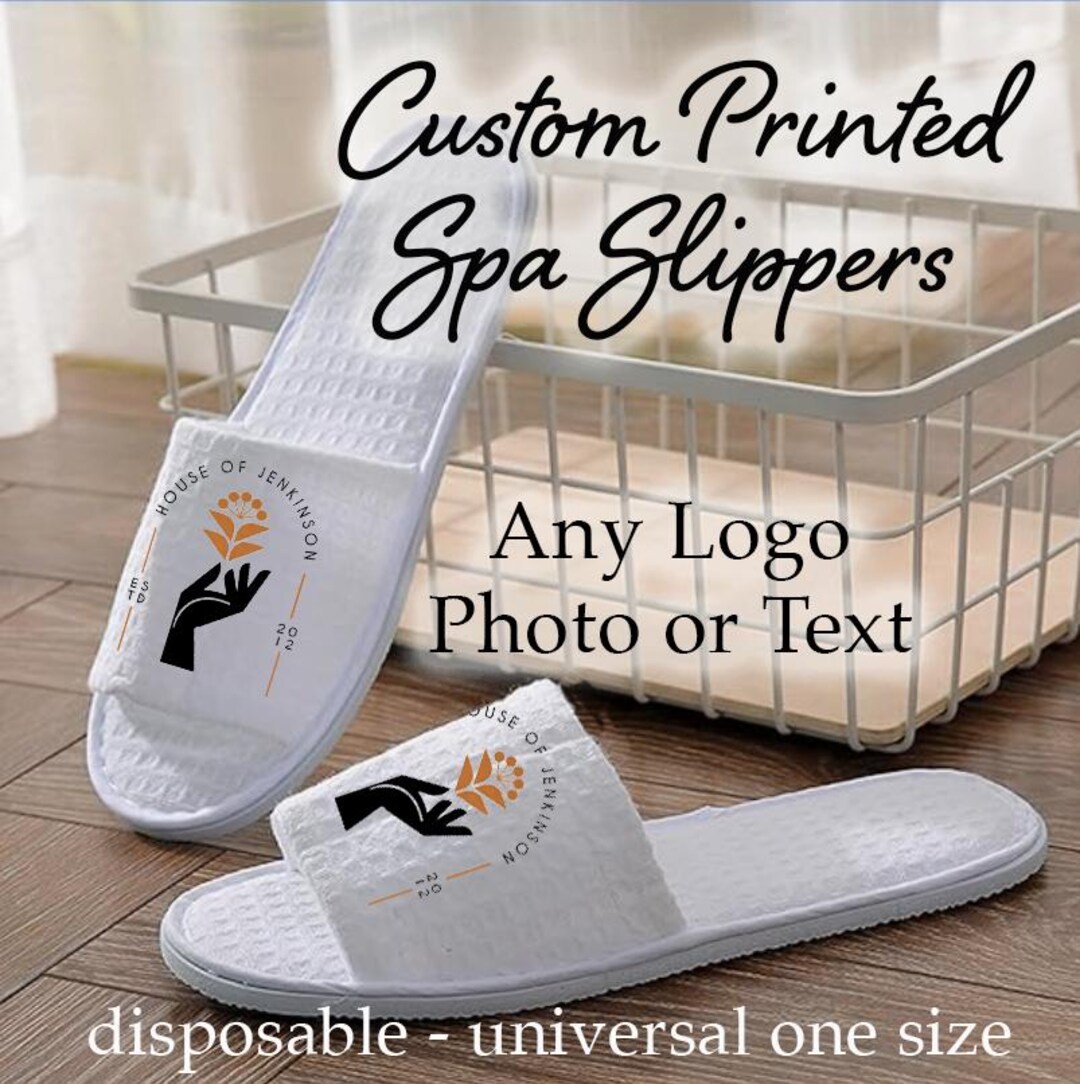 Custom Printed Spa Slippers, Personalized Slippers, Slipper Gift ...