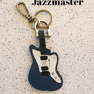Custom Leather Guitar Key Fob, Guitar Gift, Keychain, Leather Key Fob ...