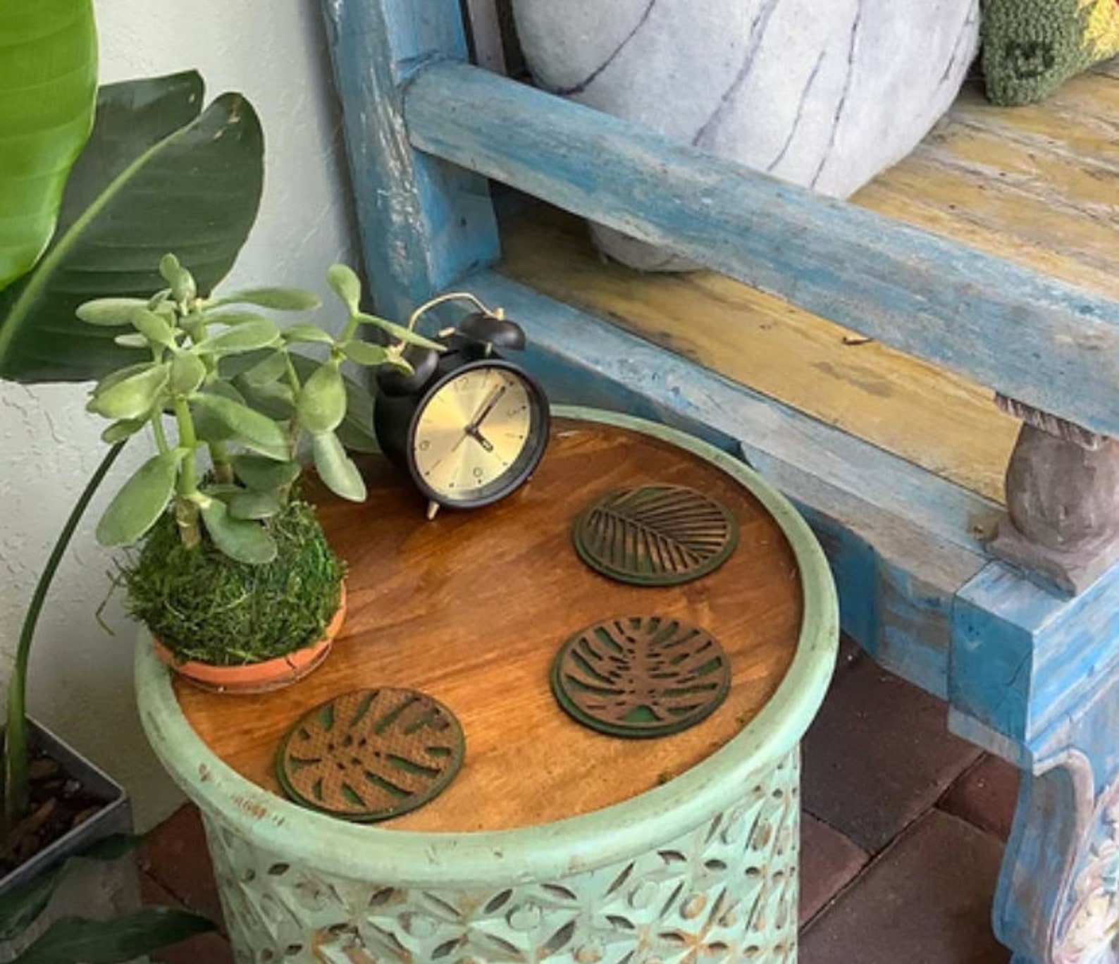 Laser Cut Coaster Leaf Coaster Double Layer Coaster Set of - Etsy