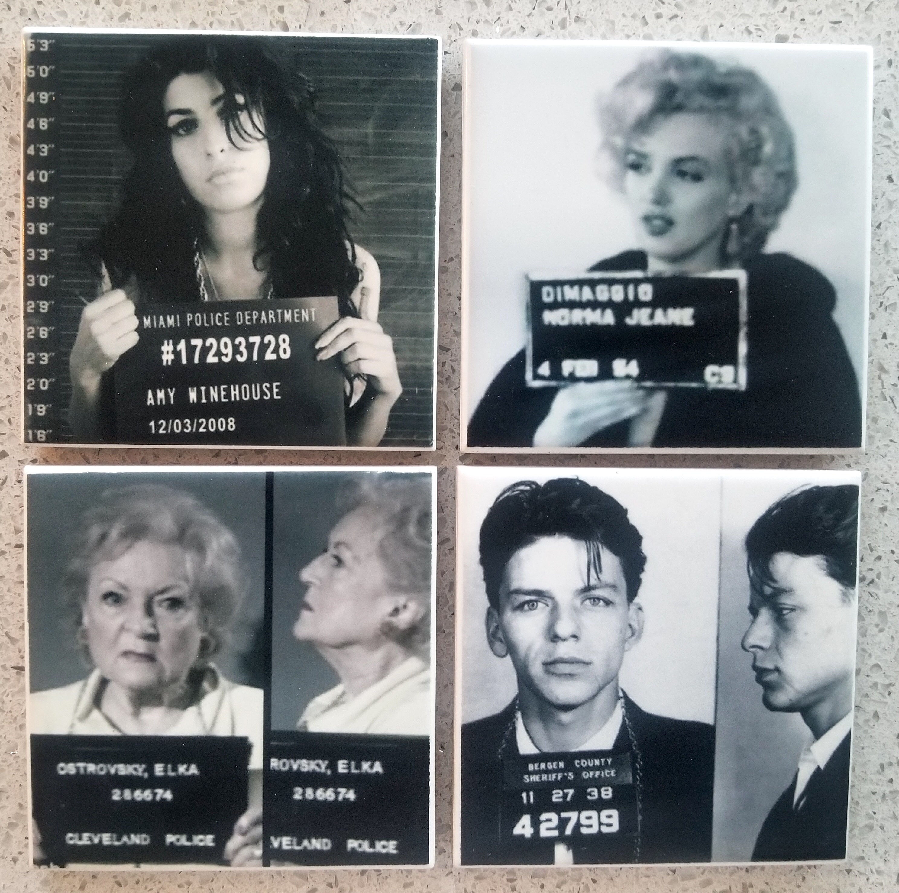 Celebrity Mug Shot Coaster, Celebrity Mugshot - Elvis, Betty White ...