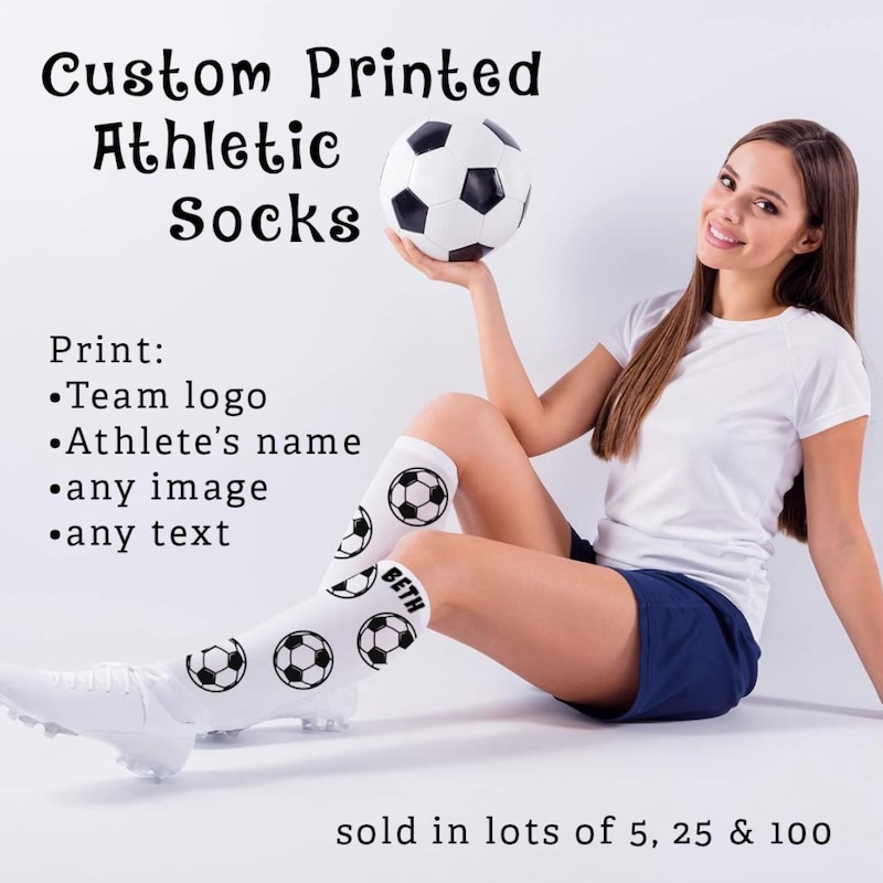 Custom Logo Soccer Socks - Etsy