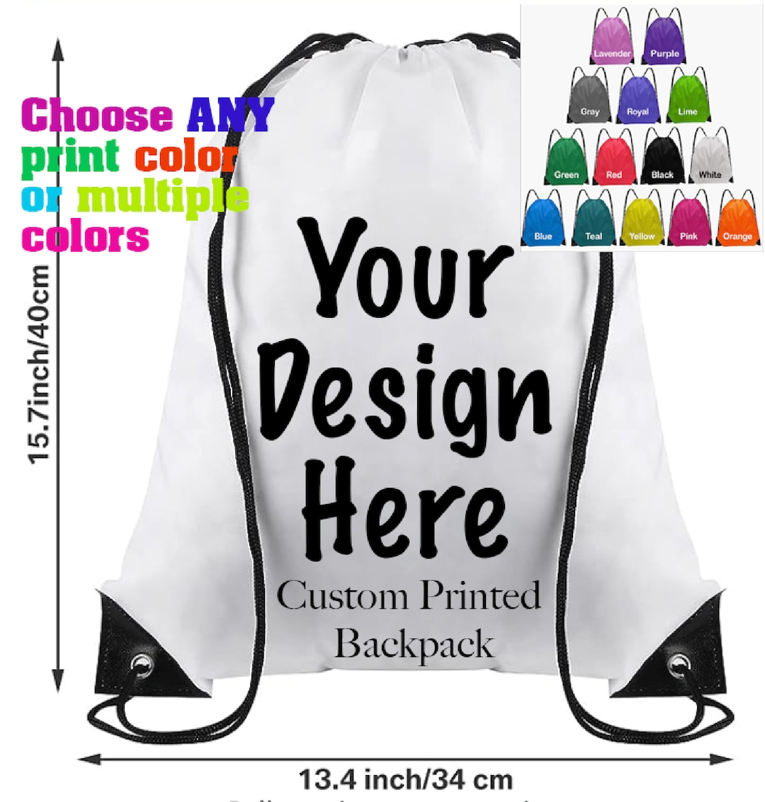 Personalized Drawstring Backpack, Logo Backpack, Logo Bag, Custom ...
