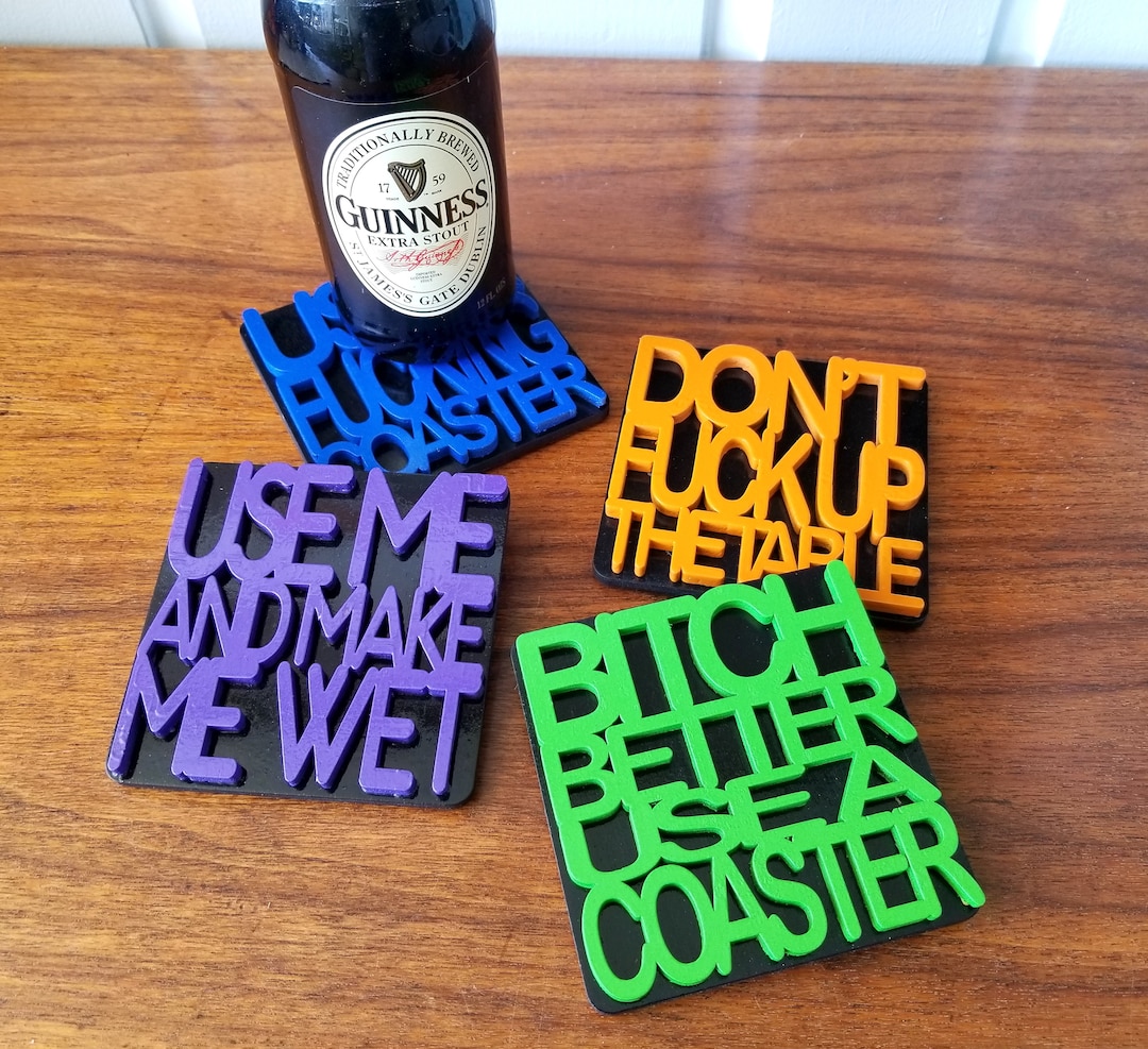 ONE Laser Cut Coaster, Funny Coaster, Swearing Coaster, Retro Coaster ...