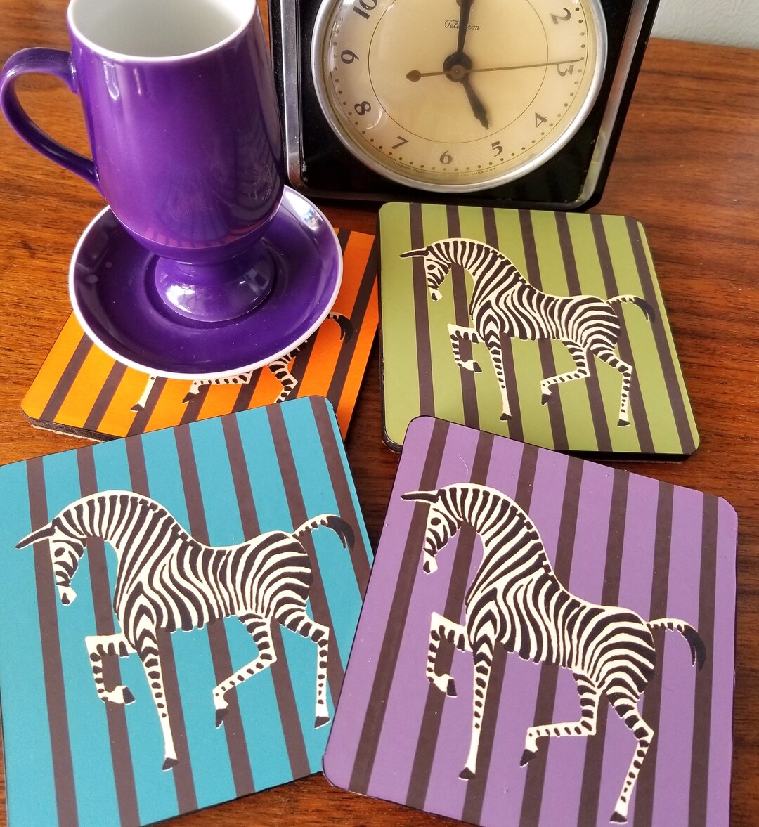 Wood Coaster Set, Zebra Coaster, Africa Coaster, Boho Coaster ...
