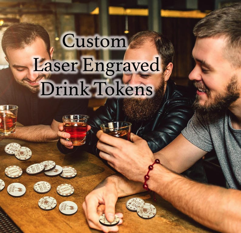 Custom Laser Engraved Drink Tokens, Promotion Tokens, Wood Tokens ...