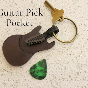 Custom Leather Guitar Key Fob, Guitar Gift, Keychain, Leather Key Fob ...
