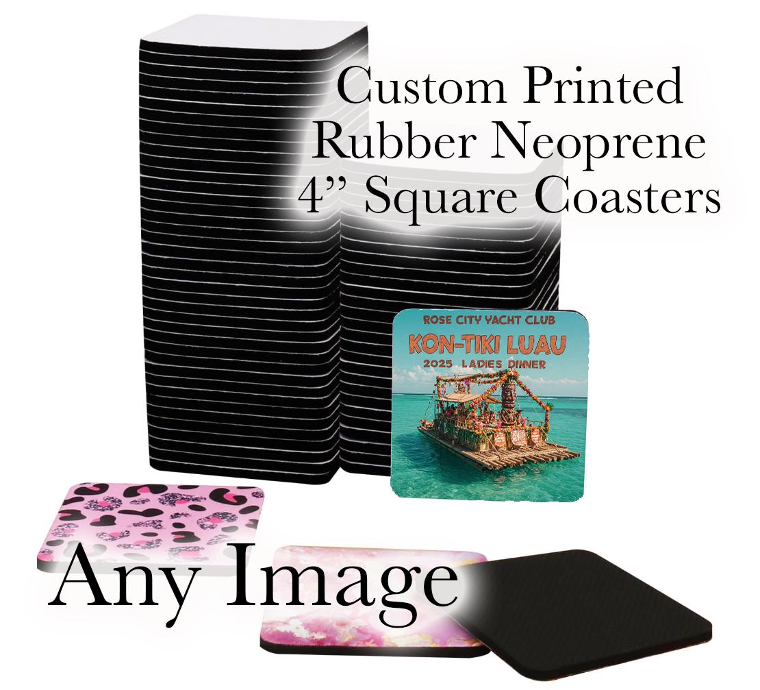 Custom Printed Coasters, Personalized Coaster, Rubber Coaster, Neoprene ...