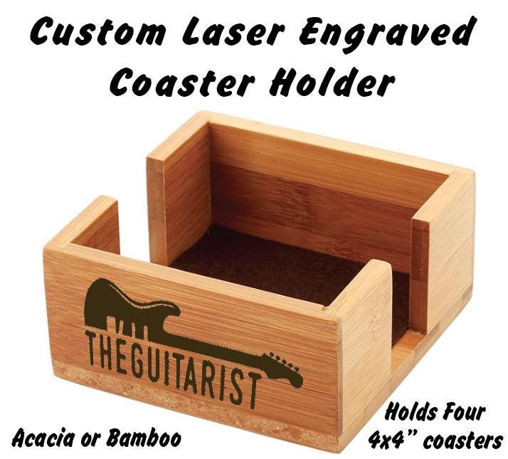 Custom Laser Engraved Coaster Holder, Coaster Stand, Coaster Rack ...