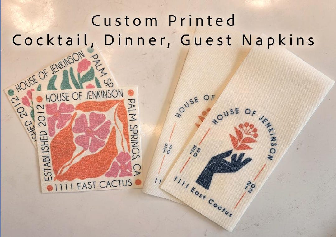 25 Custom Napkins, Linen Feel Napkin, Cocktail Napkin, Luncheon Napkin ...