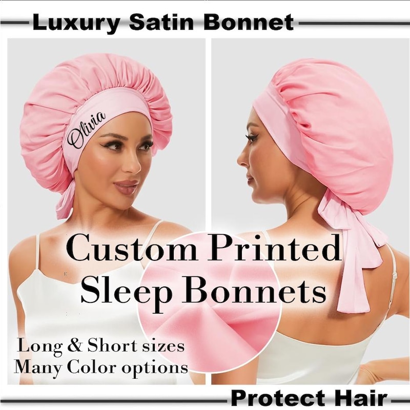 Custom Logo Silk Bonnet - Etsy
