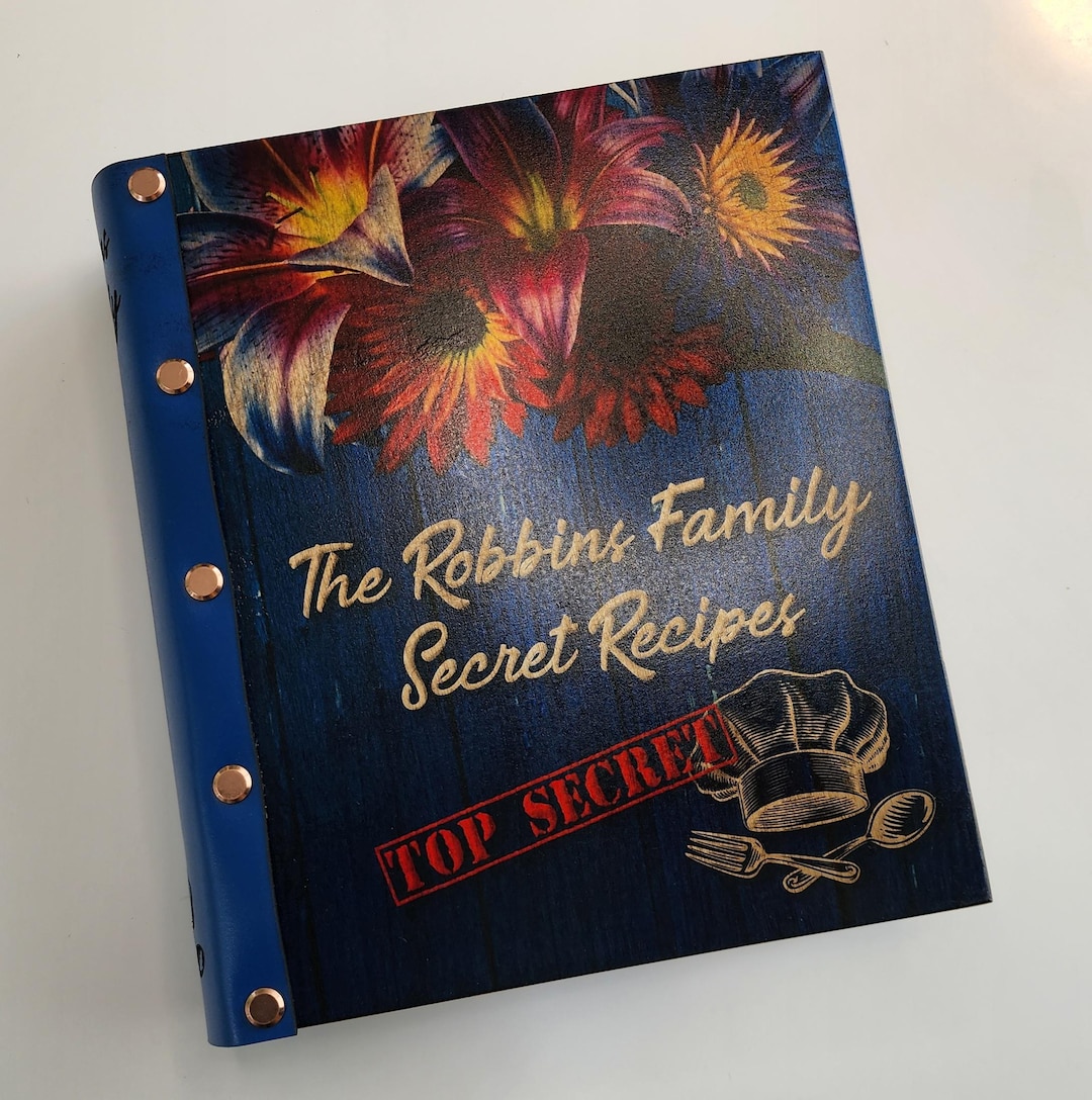Custom Engraved Wood Cookbook Cover, Cookbook Binder, Personalized ...