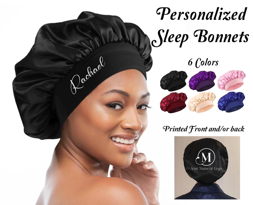 Custom Printed Sleep Bonnet, Custom Hair Bonnet, Logo Bonnet ...
