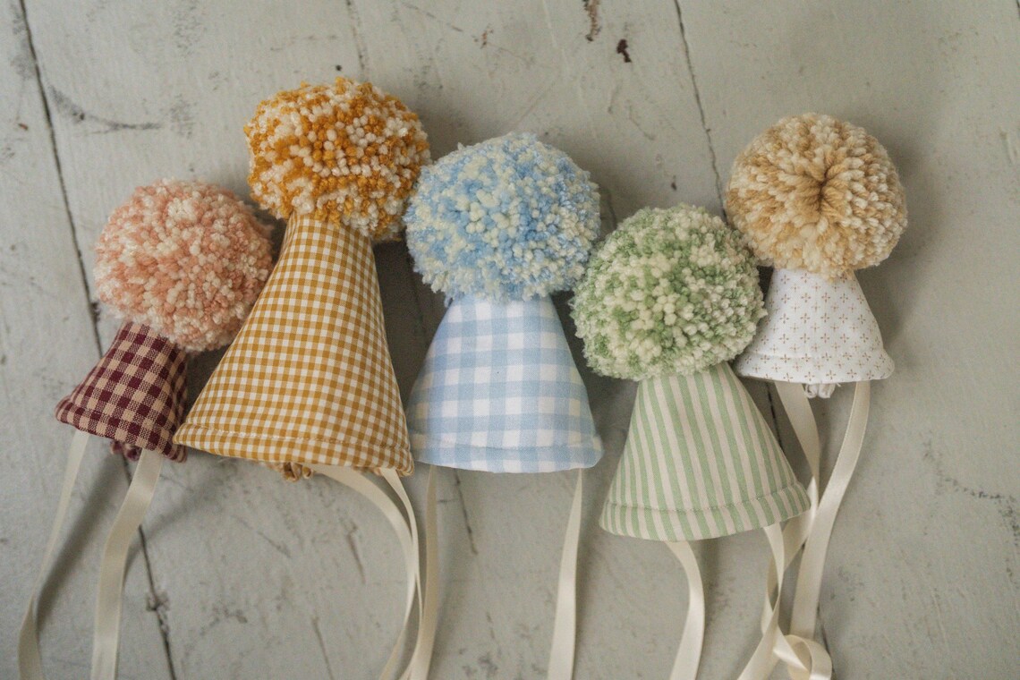 Stuffed Animal Party Hats – Set of 5 Soft Rainbow Gingham & Stripes - Etsy