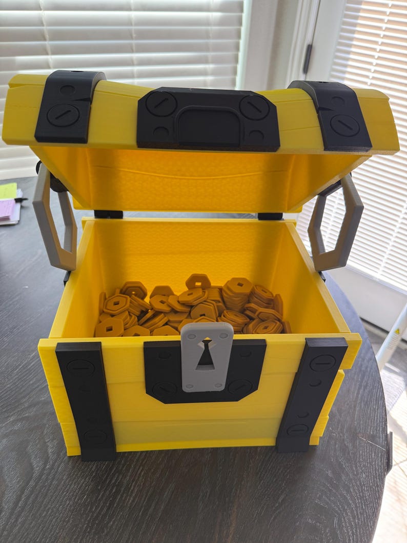 3D Printed Gamer Treasure Chest: Loot Box Inspired, Custom Size ...