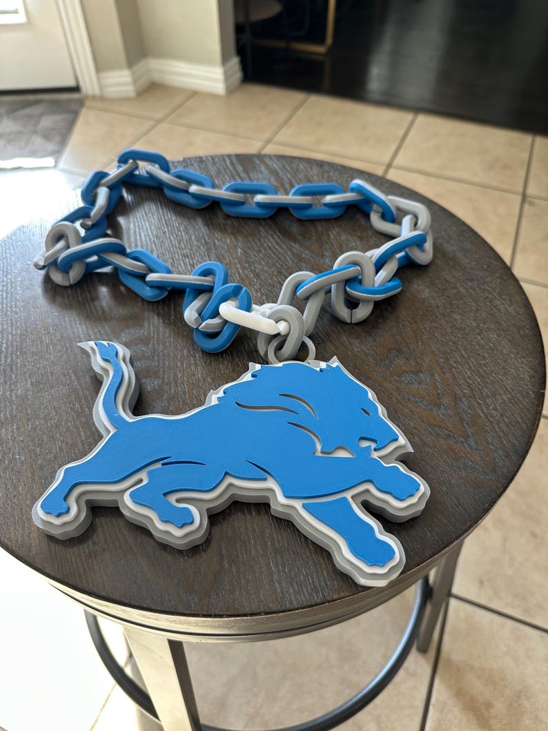 Custom 3D Printed Team Logo Turnover Chain Necklace - Etsy