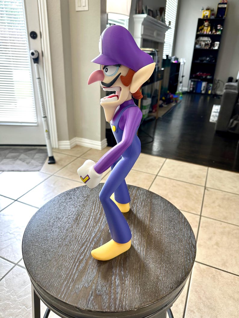 3D Printed Waluigi Figure: Nintendo Fan Art, Retro Gamer Decor - Etsy ...