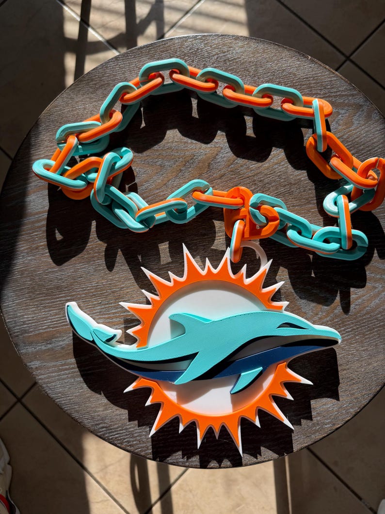 Custom 3D Printed Team Logo Turnover Chain Necklace - Etsy