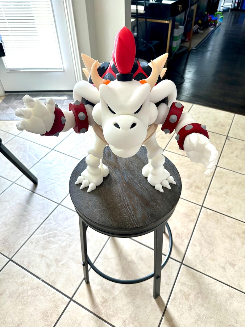 3D Printed Dry Bowser Figure: Nintendo Villain Fan Art Display - Etsy