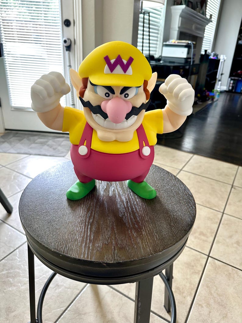 3D Printed Wario Figure: Nintendo Fan Art, Geek Decor - Etsy