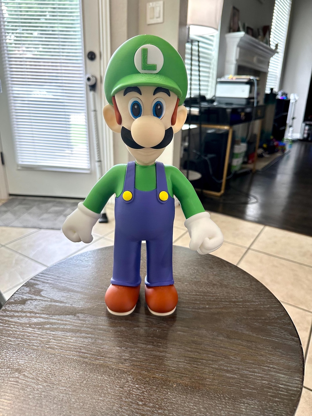 3d Printed Luigi Figure Retro Gamer Decor Nintendo Fan Art Etsy