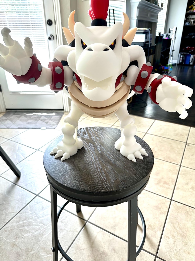 3D Printed Dry Bowser Figure: Nintendo Villain Fan Art Display - Etsy