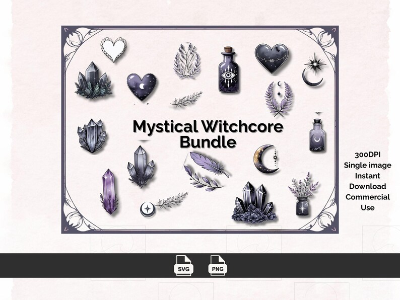 Witchcore Clipart Bundle Vol. 1 | Mystical Aesthetic SVG + PNG ...