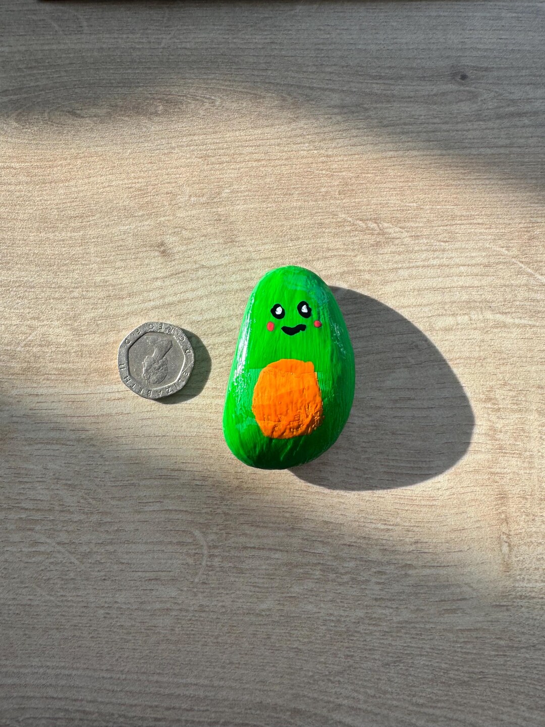 Painted Avocado Rock - Etsy