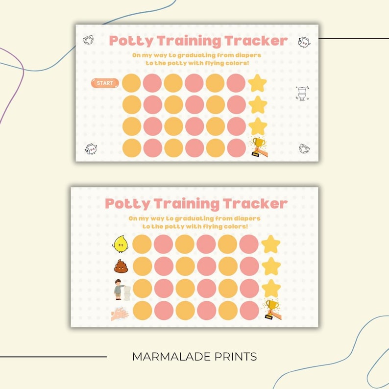 Potty Training Chart for Toddlers – Visual Reward Sticker Chart Bundle ...