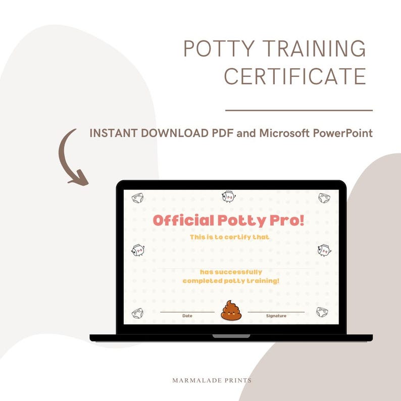 Toddler Potty Training and Potty Trained Certificate | Printable ...