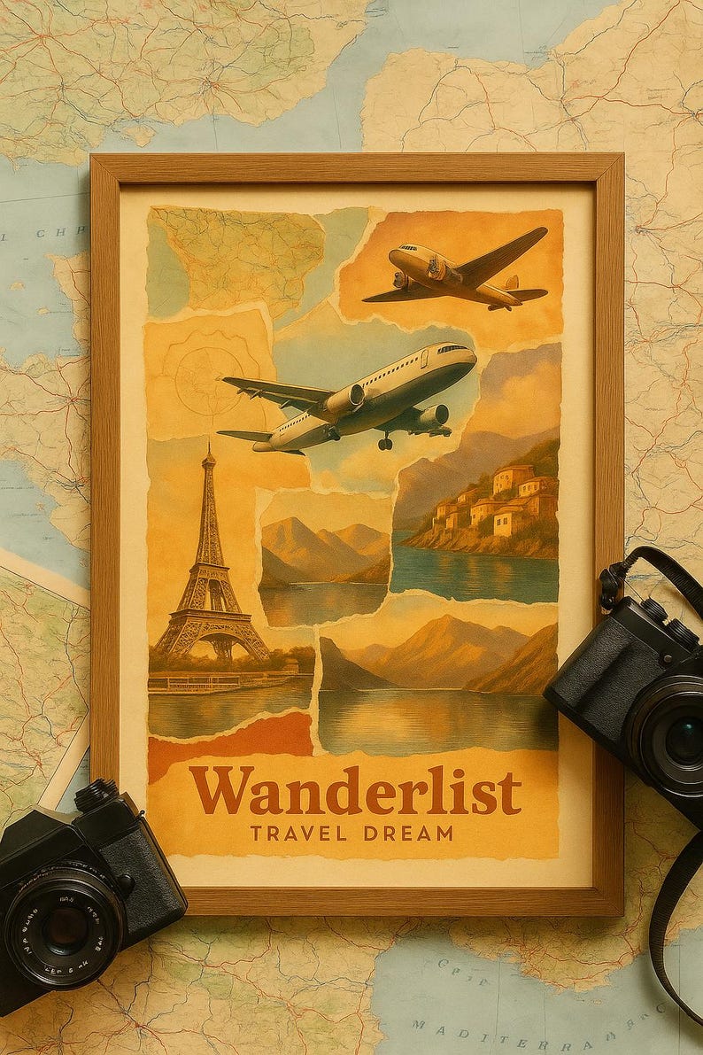 Wanderlist – Travel Dream Wall Art | Vision Board Printable Poster | A4 ...