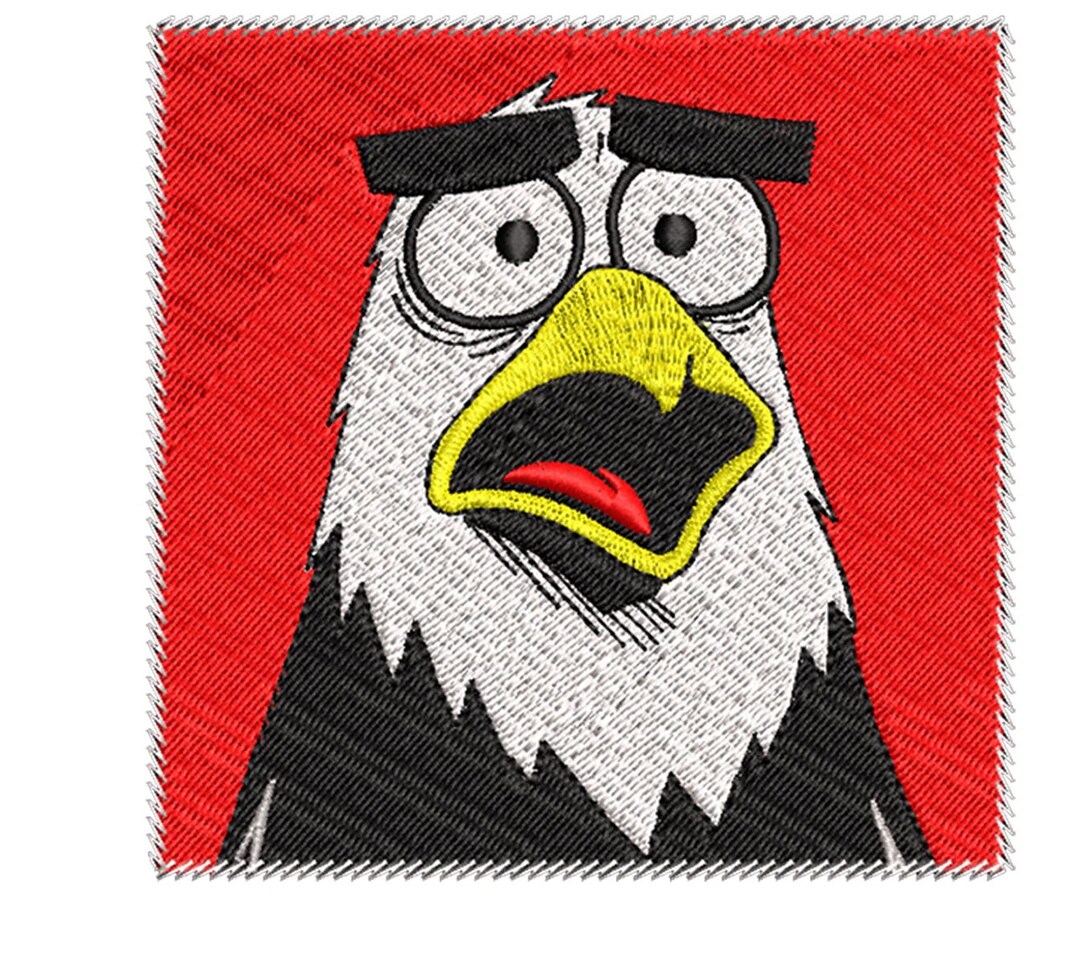 Angry Eagle Face Embroidery Design – Cartoon Bird Machine Embroidery ...