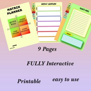 ADHD Matrix Digital Planner | Eisenhower Method | Printable & Goodnotes ...