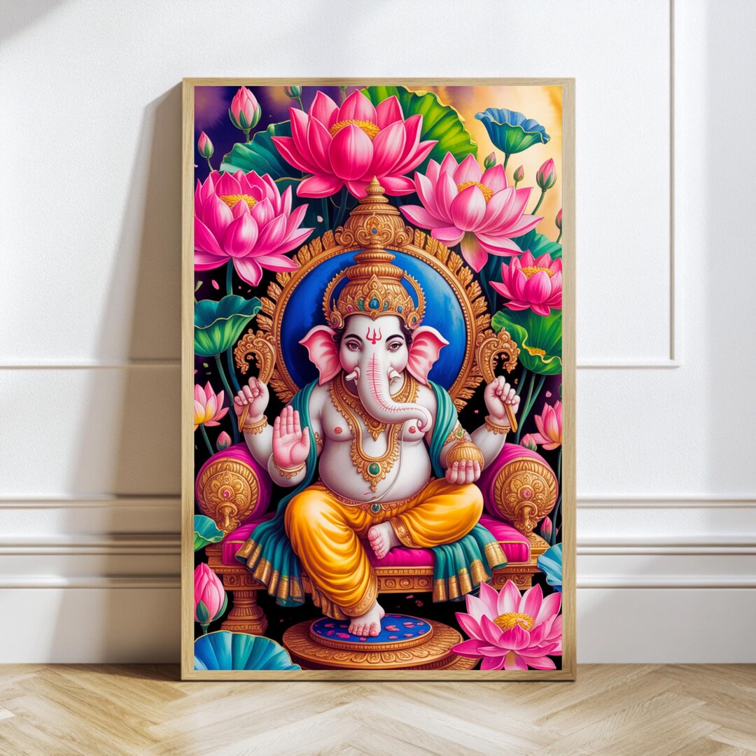 Stunning Lord Ganesha Wall Art Print, Ganesh Murti Wall Decor for ...
