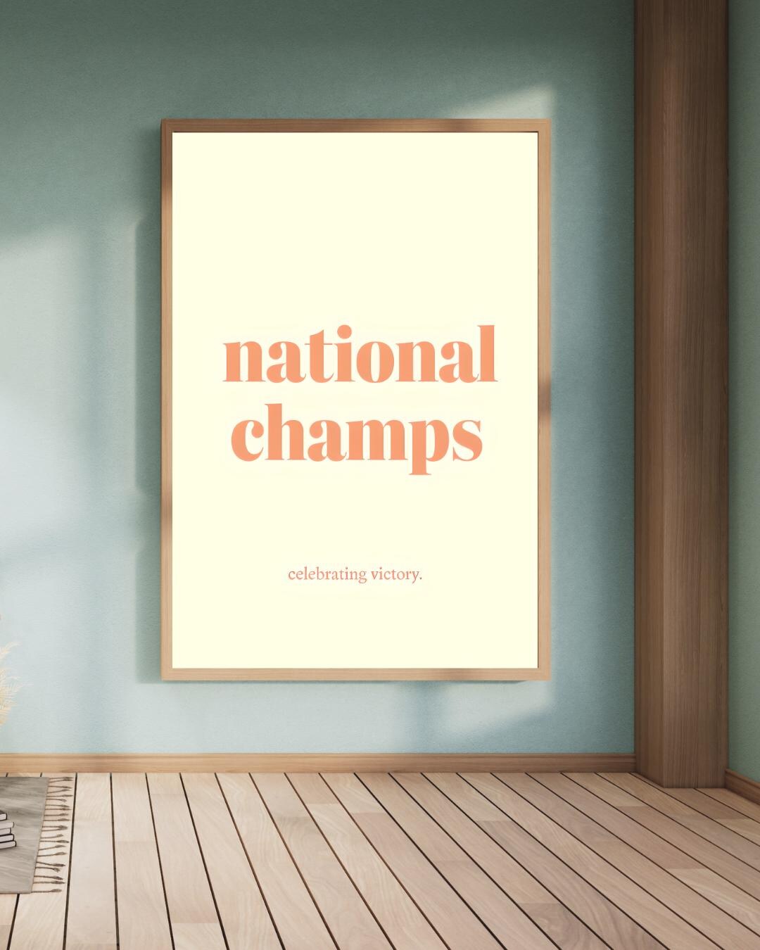National Champs Poster: Pink Sports Wall Art - Victory Celebration - Etsy