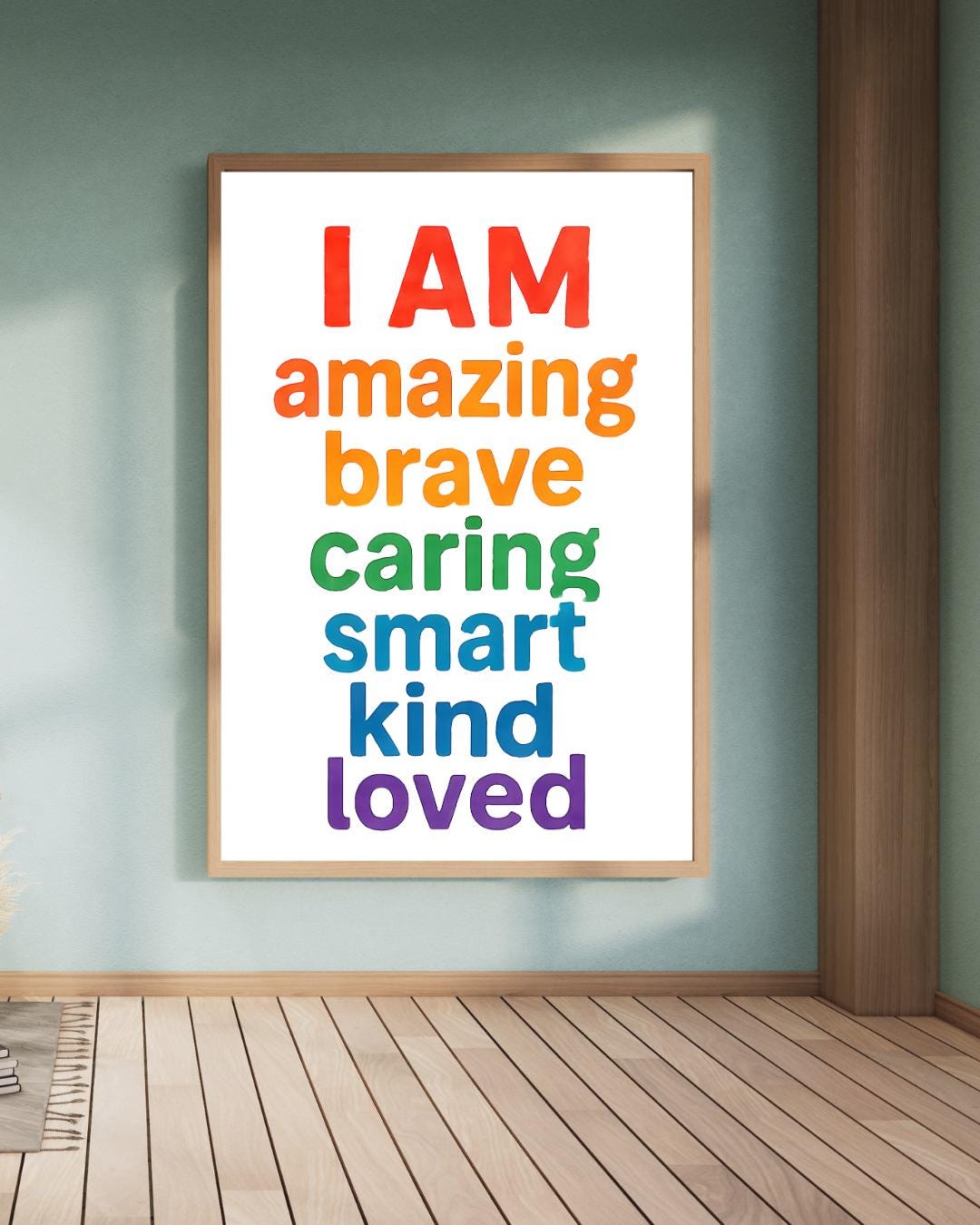 Rainbow Watercolor Affirmation Art Print: Positive Wall Decor (PNG ...