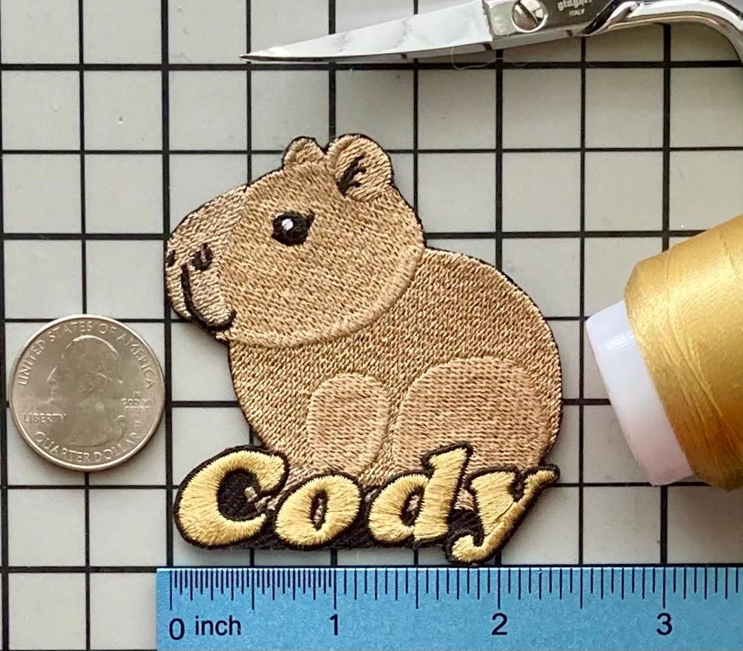 Personalized Capybara Patch/custom Name/iron-on 2 1/2" by 2 1/2"/fun Badge/decorative ...