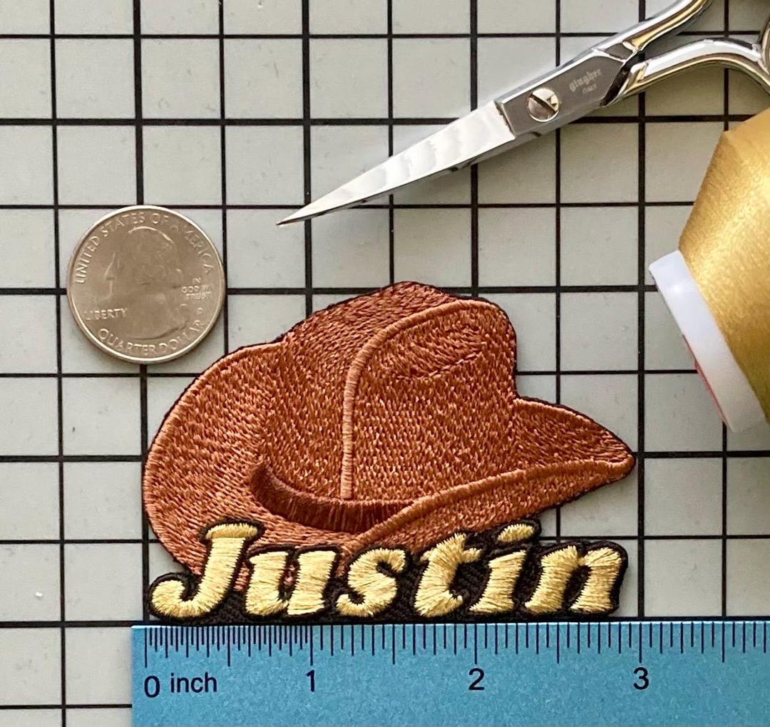 Personalized Cowboy Hat Patch/custom Name/iron-on 3"(w) by 2 1/4"(h ...