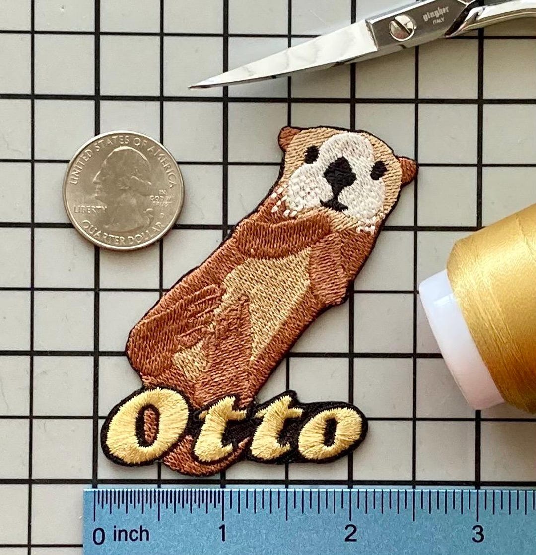 Personalized Otter Patch/custom Name/iron-on 2 1/2"(w) by 2 3/4"(h)/fun ...