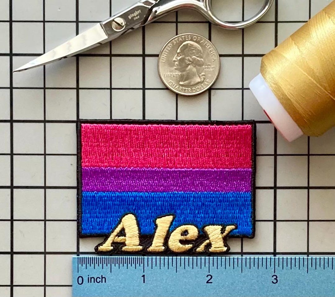 Personalized Bisexual Pride Flag Patch/custom Name/iron-on 2 3/4" by 2"/fun Badge/decorative ...