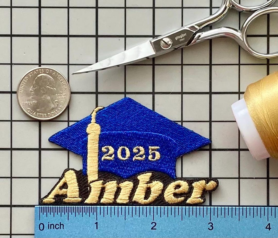 Personalized Graduation Hat Patch/custom Name/iron-on 3"(w) by 2"(h ...