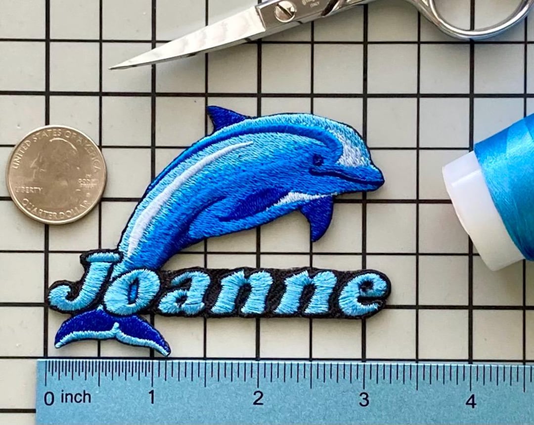 Personalized Dolphin Patch: Custom Embroidered Iron-on Applique - Etsy