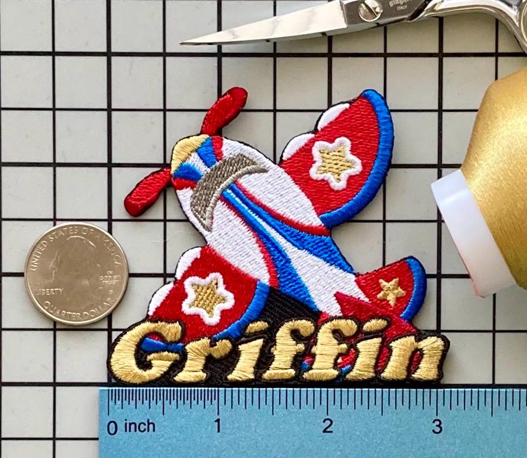 Personalized Airplane Name Patch: Custom Embroidered Iron-on Applique ...